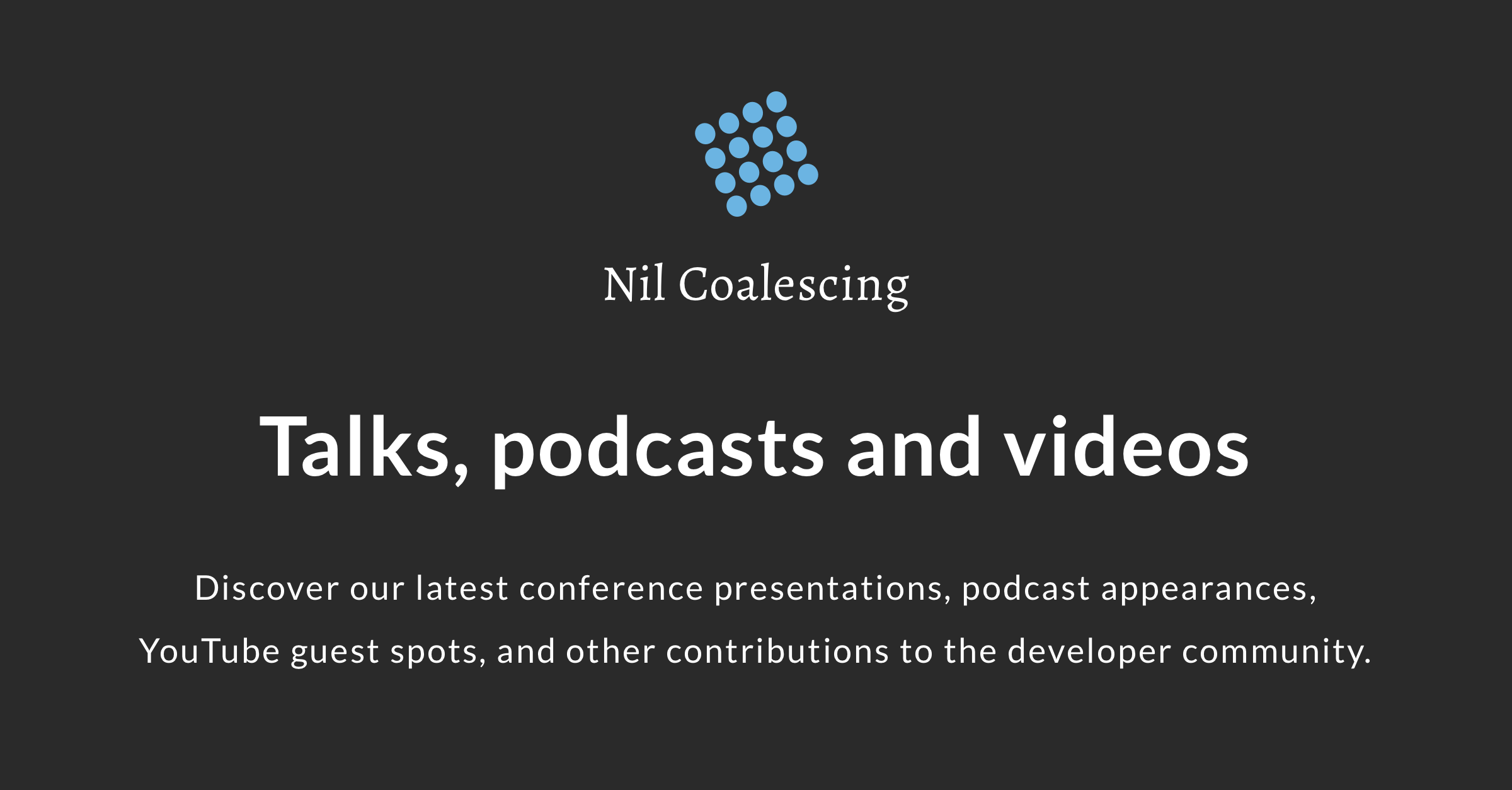 Nil Coalescing - Talks, podcasts and videos
