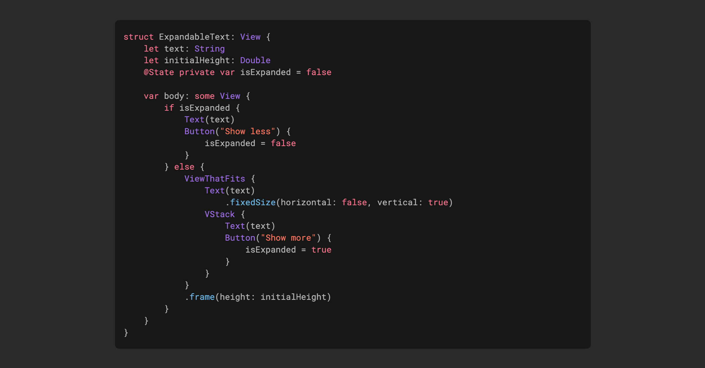 Adaptive layouts with ViewThatFits