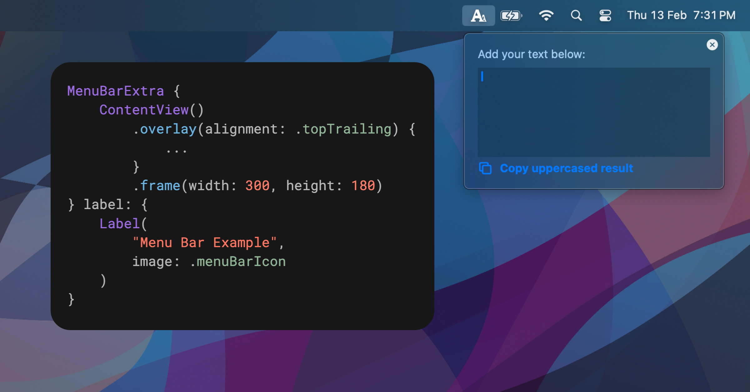 Build a macOS menu bar utility in SwiftUI