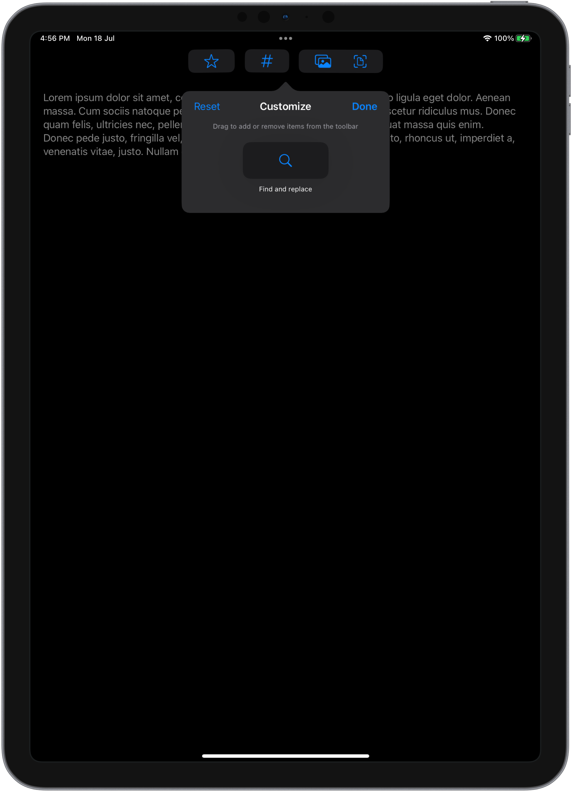Customizable toolbar on iPad in SwiftUI