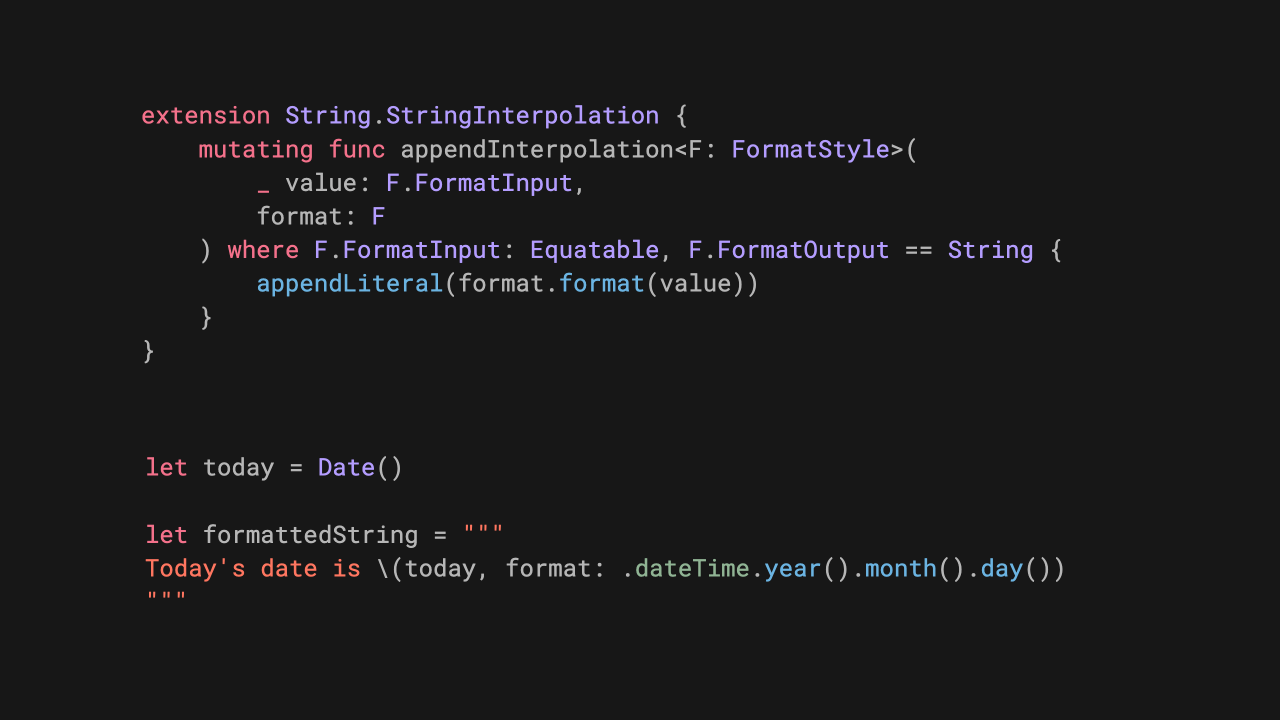 Defining custom string interpolation behavior in Swift