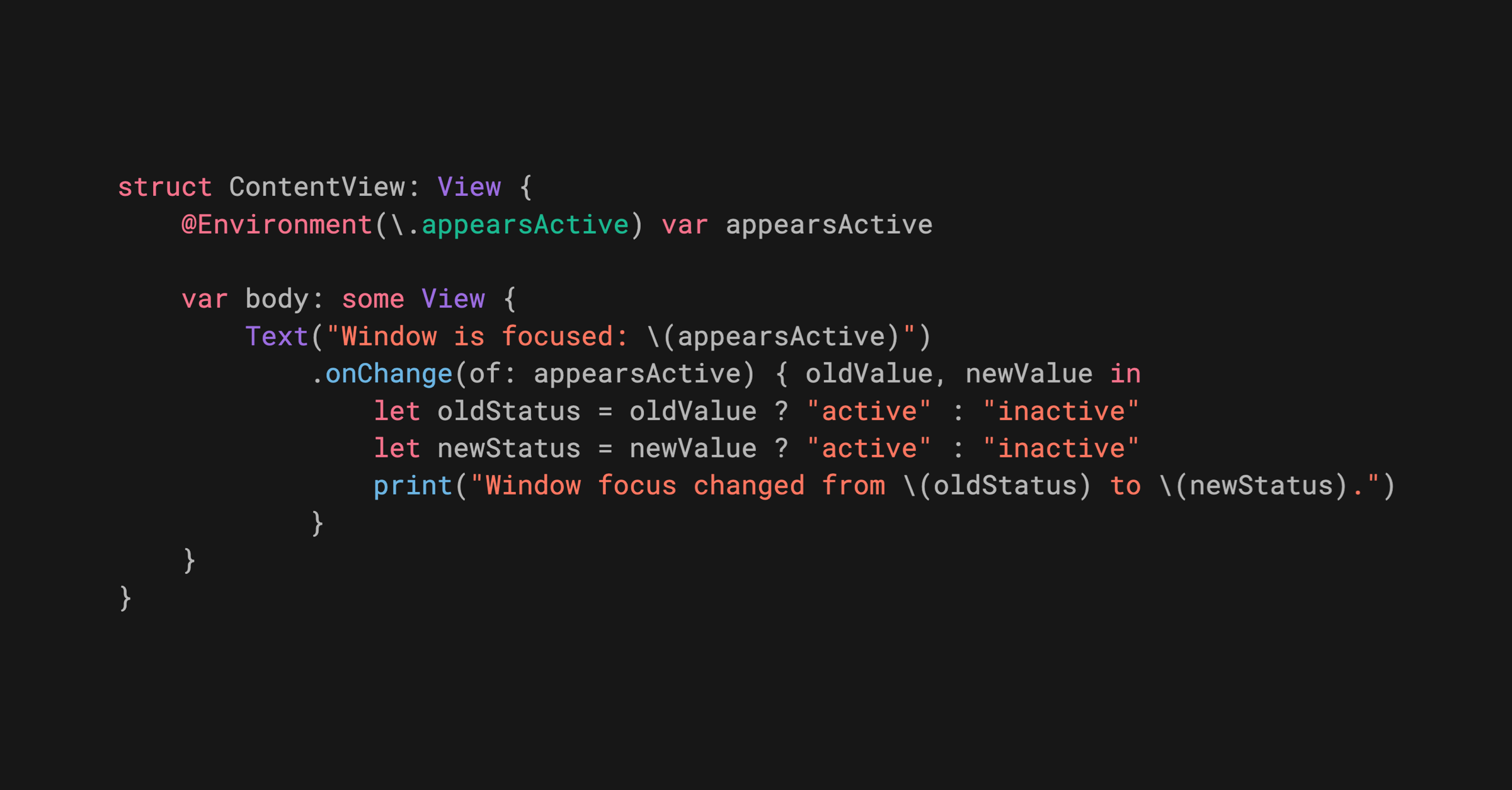 Detecting the focused window on macOS in SwiftUI