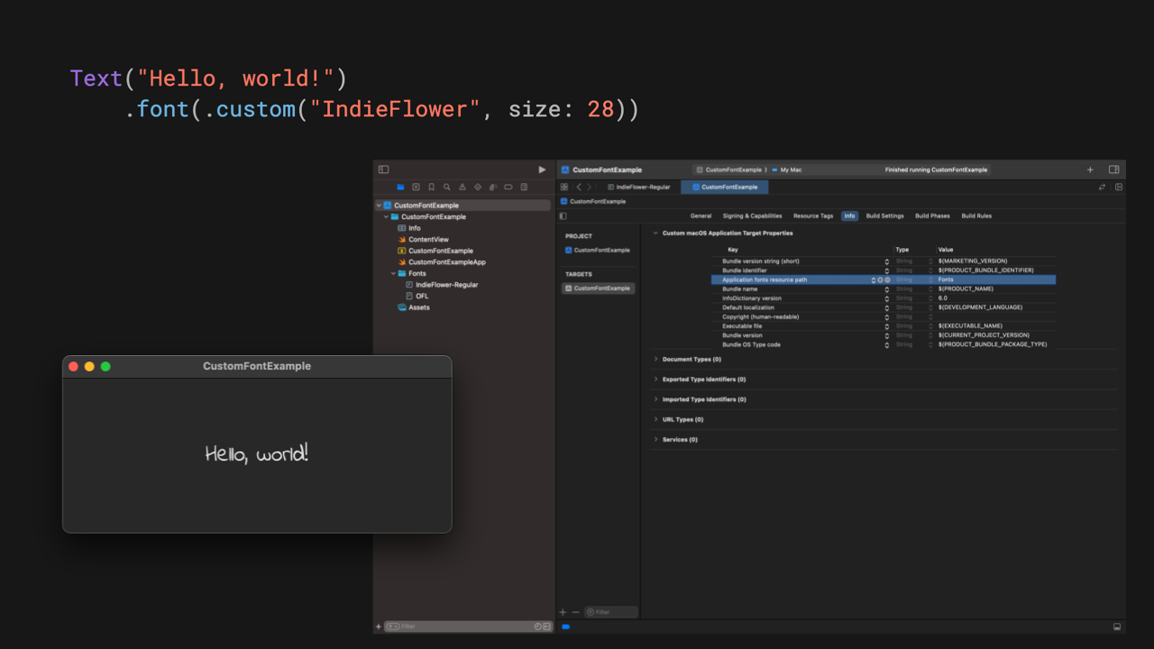 Embedding a custom font into a macOS app bundle