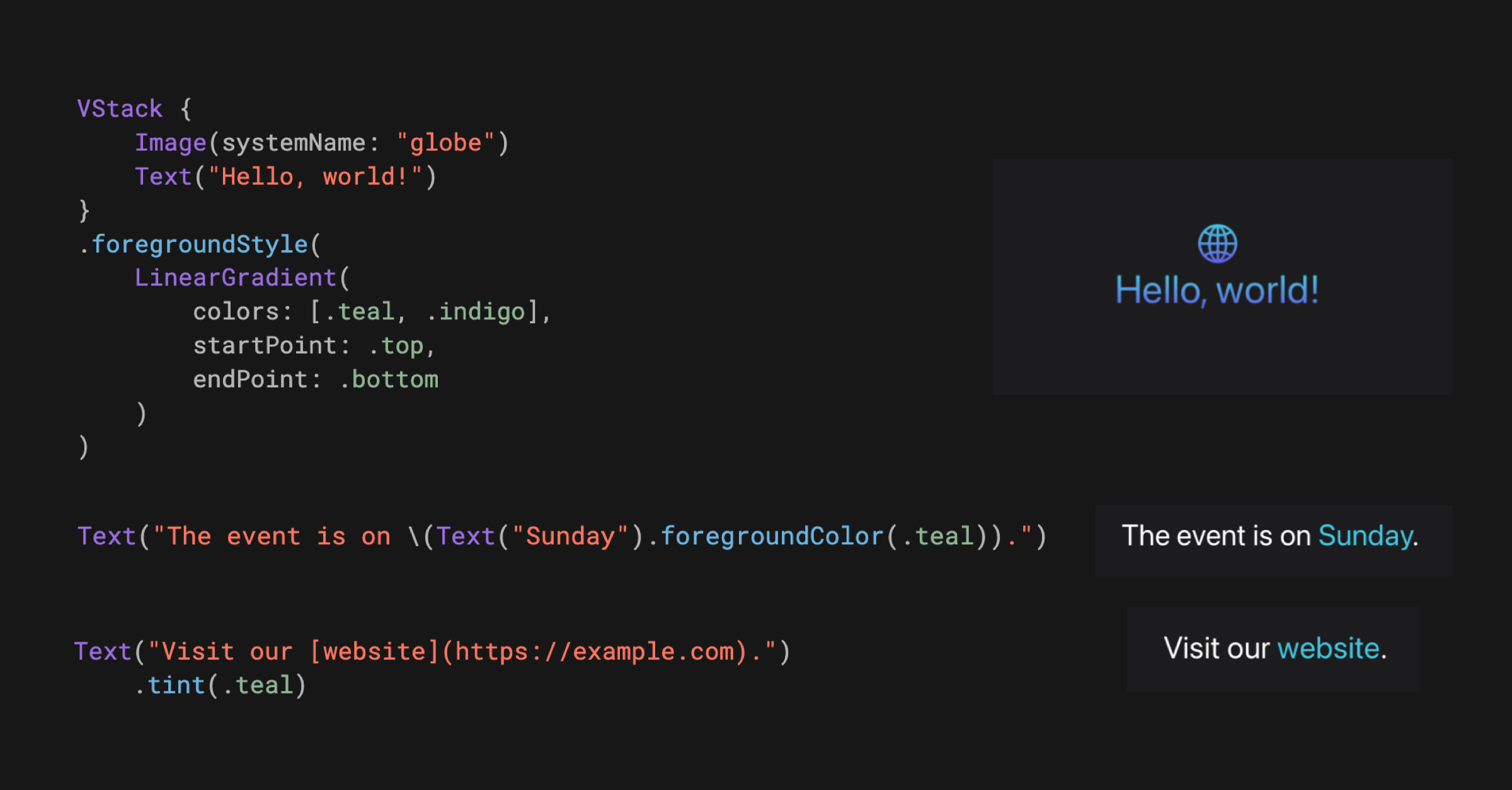 Using ForegroundColor ForegroundStyle Or Tint To Set Text Color 