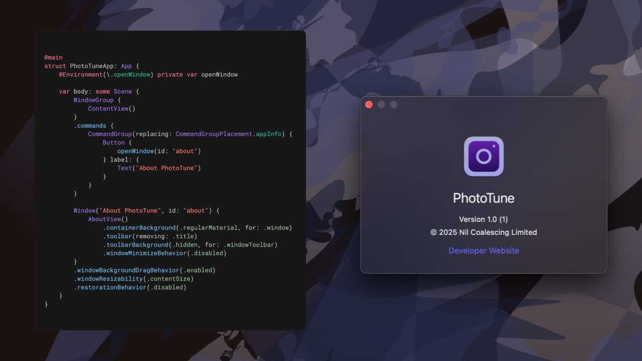 Create a fully custom About window for a Mac app in SwiftUI