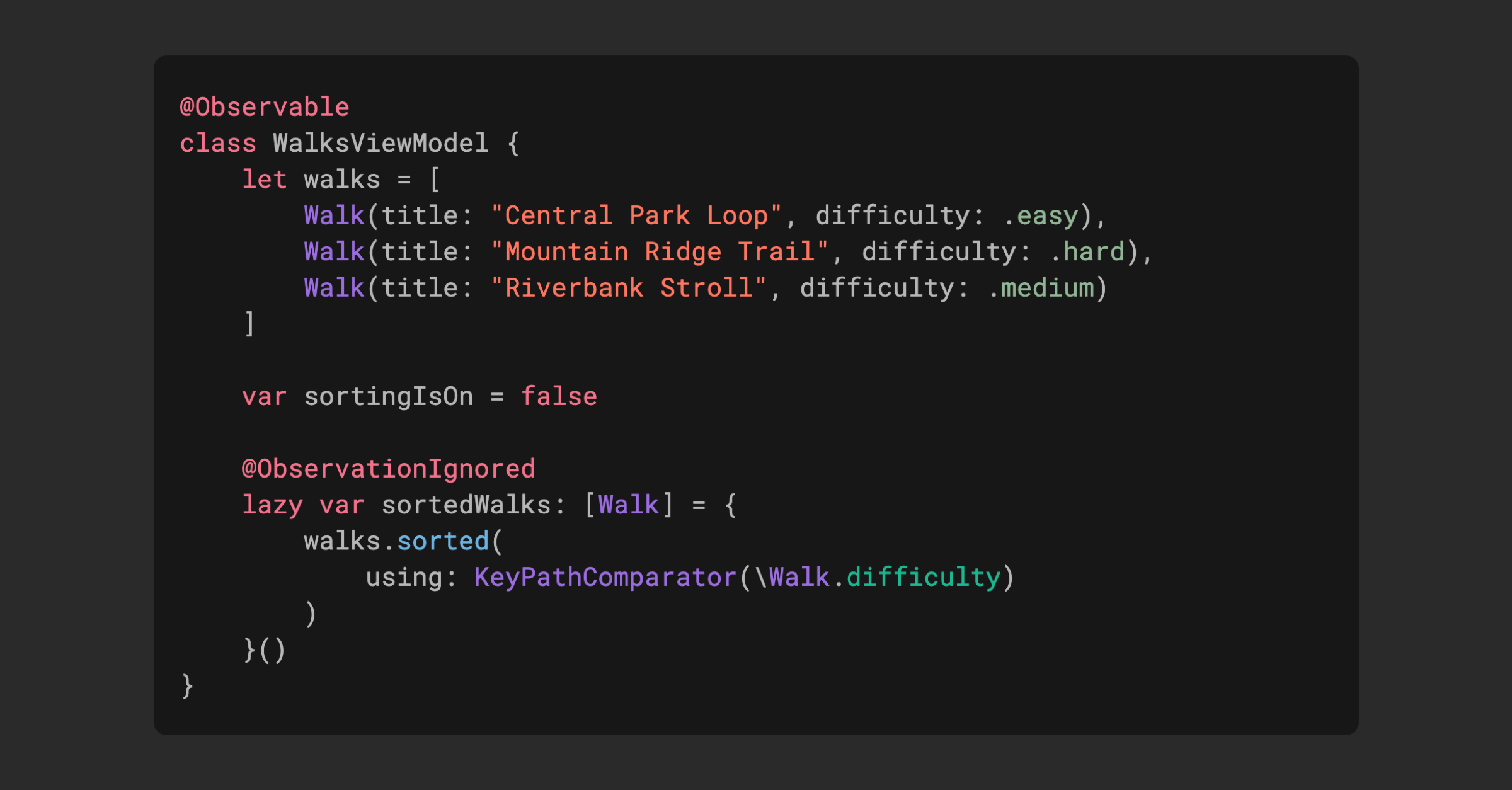 Lazy vars in @Observable classes in Swift
