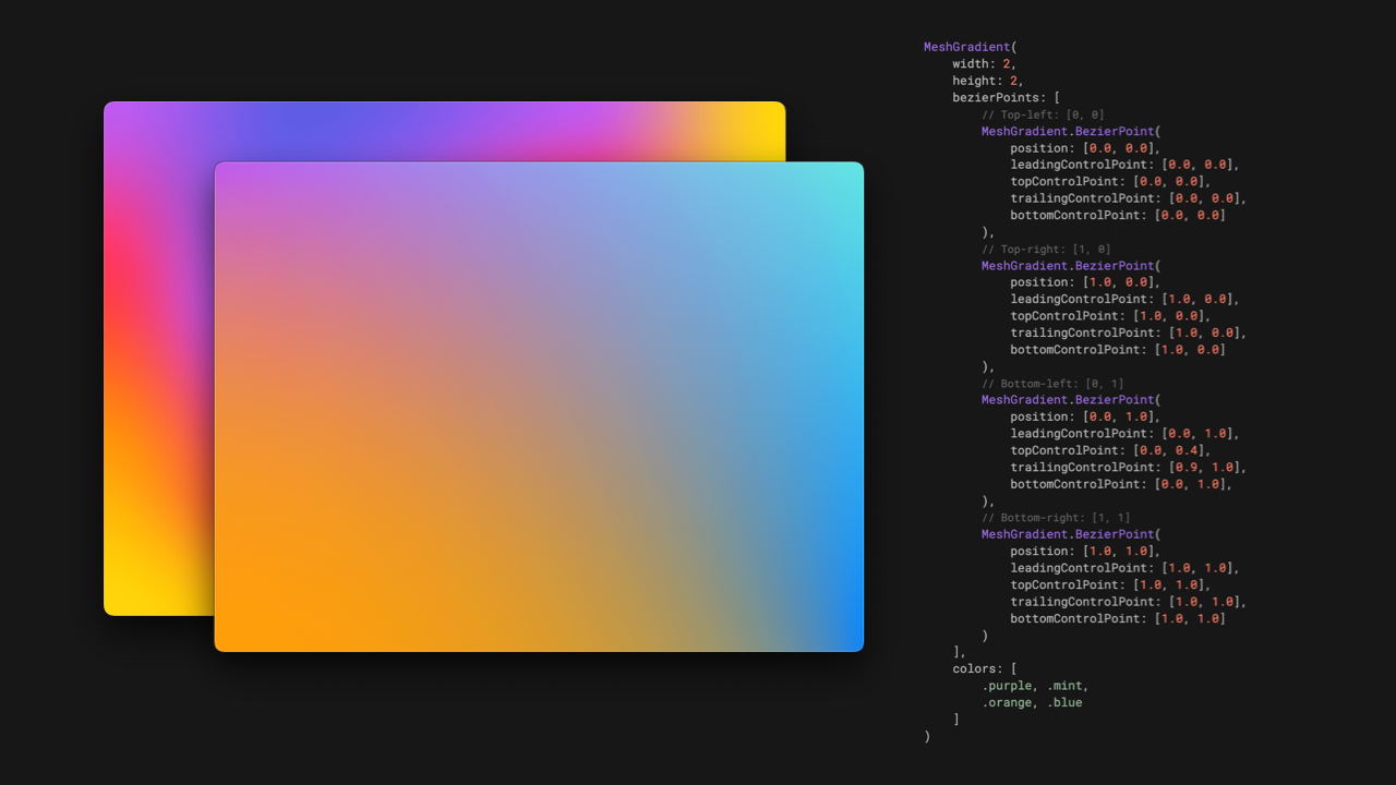 Mesh gradients in SwiftUI Mesh gradients in SwiftUI