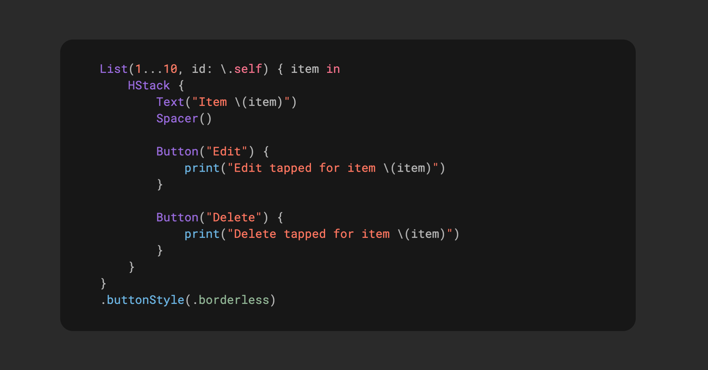 Multiple buttons in SwiftUI List rows Multiple buttons in SwiftUI List rows