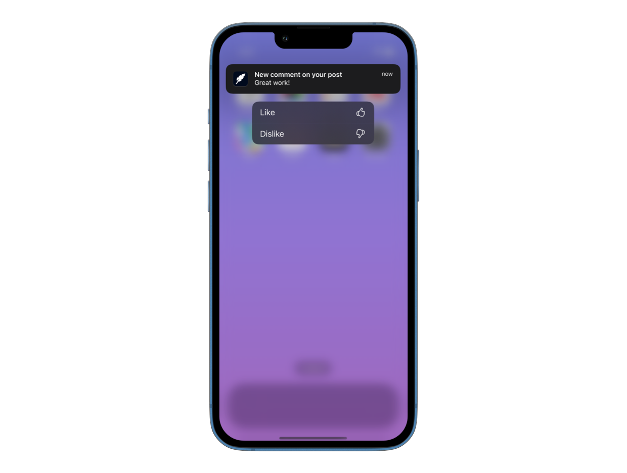 Notification action buttons with images in iOS