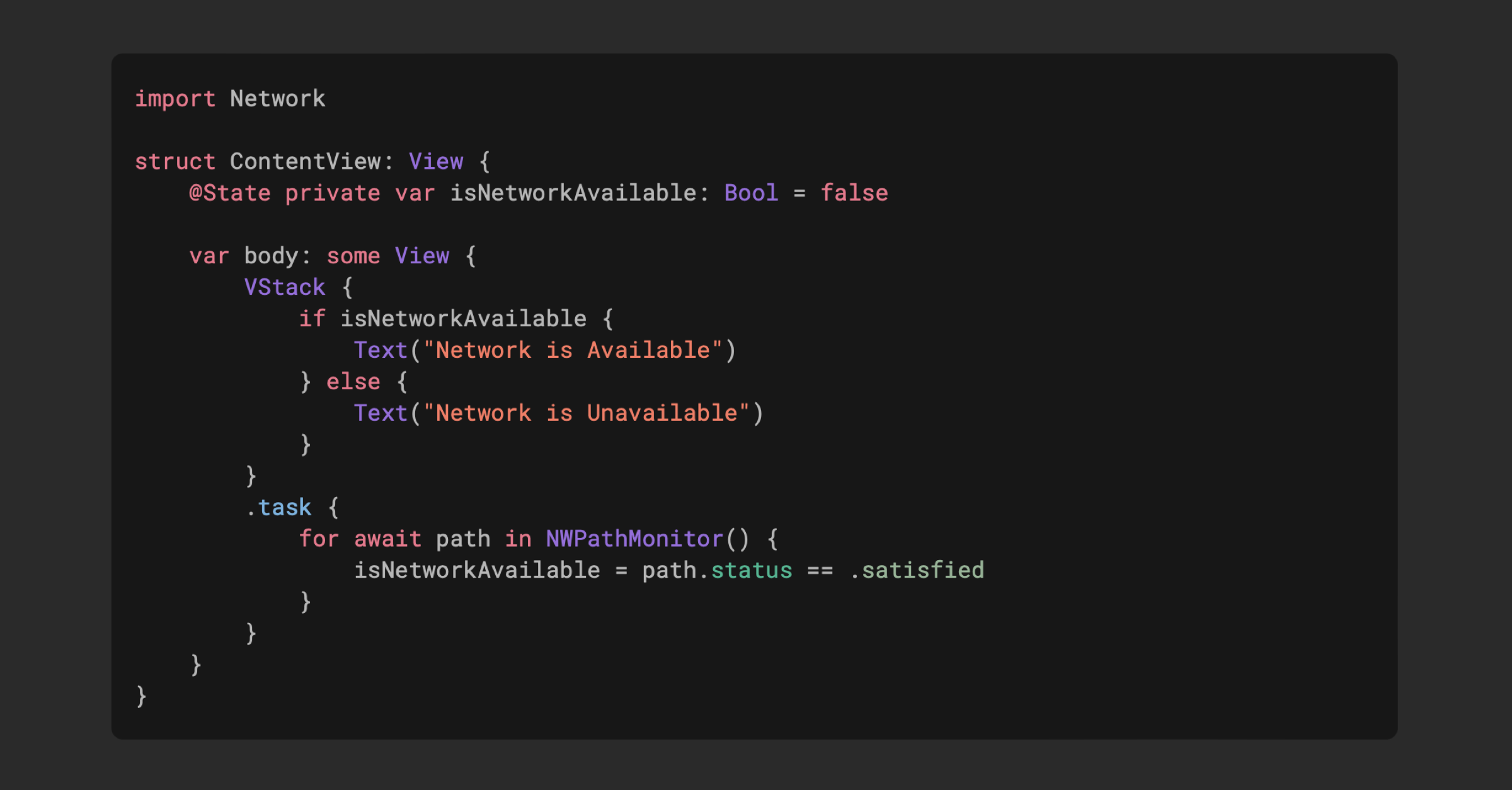 React To Network Status Updates In Swiftui