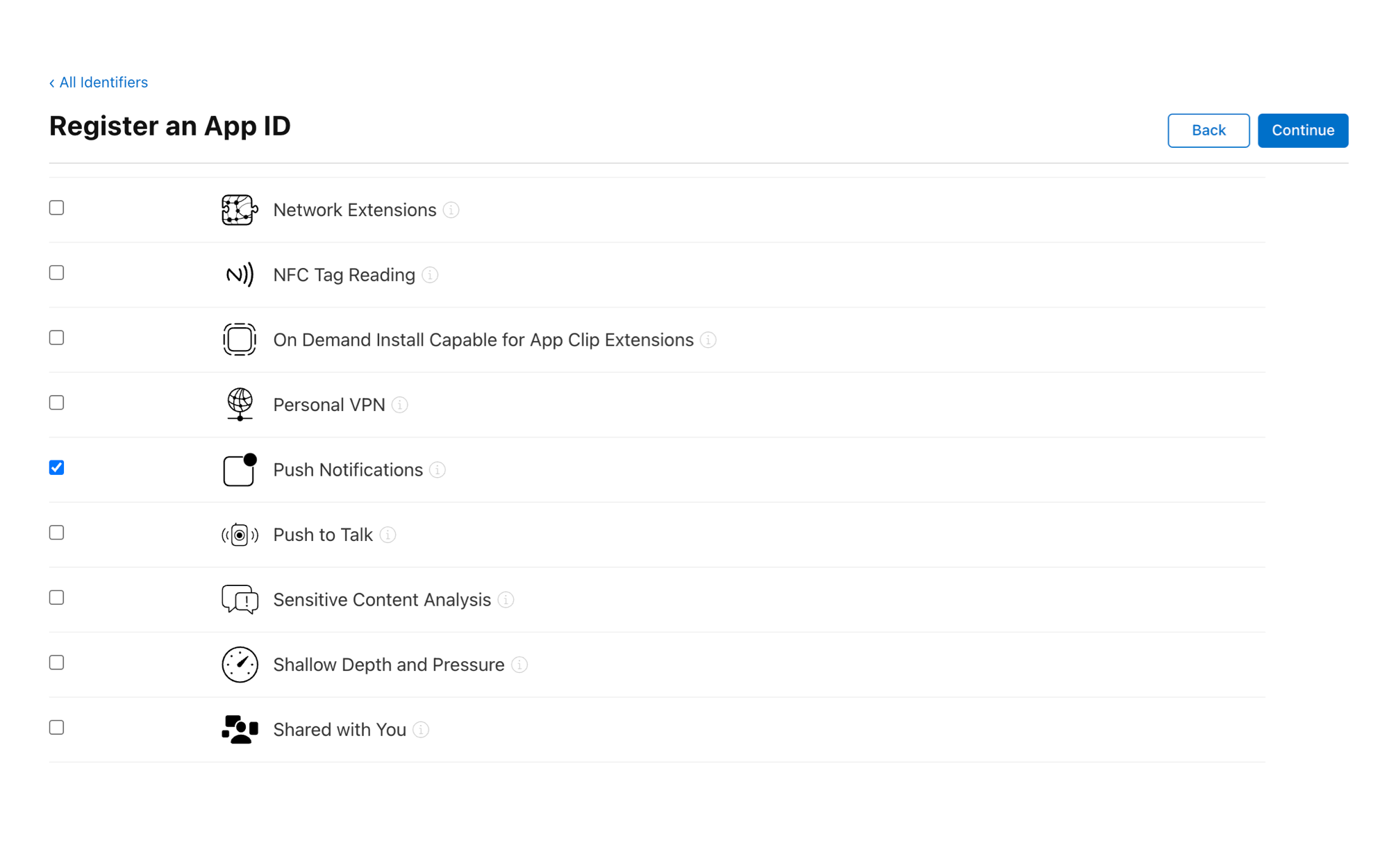 iOS app setup for remote push notifications