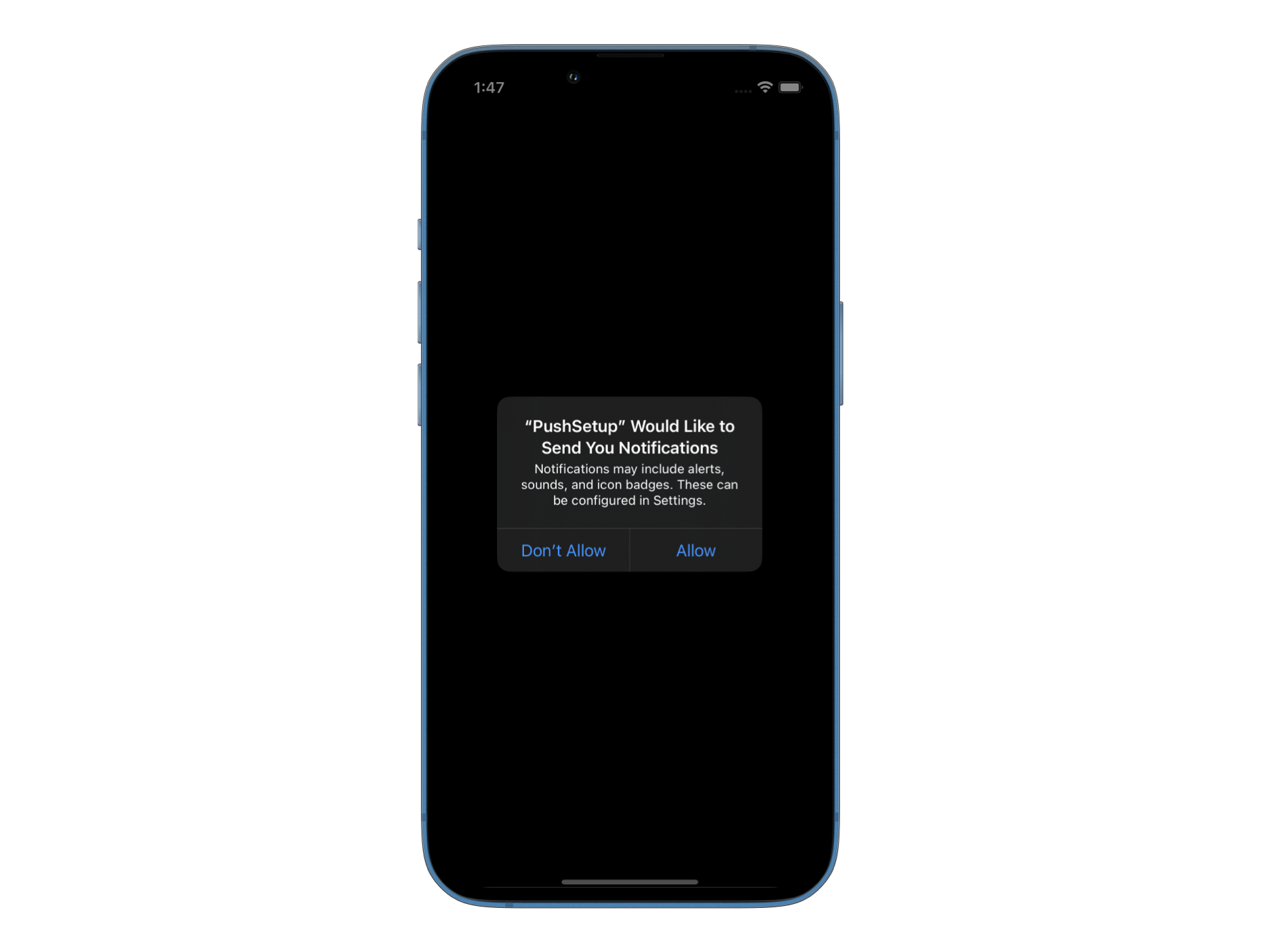 iOS app setup for remote push notifications