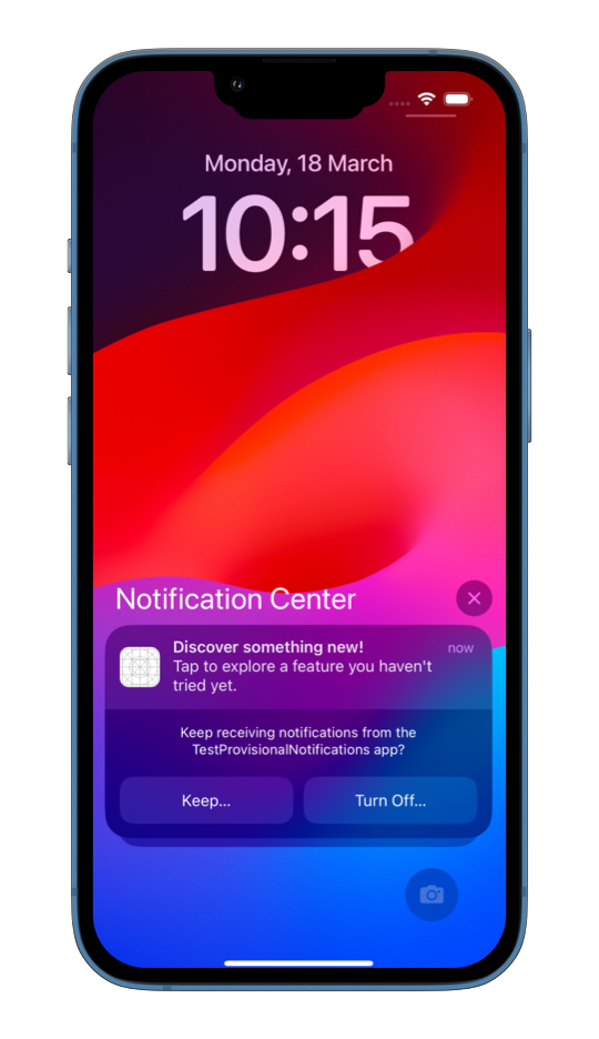 Sending trial notifications with provisional authorization on iOS
